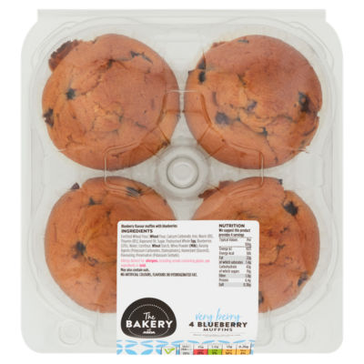 The BAKERY at ASDA Baker's Selection 4 Blueberry Muffins - ASDA Groceries