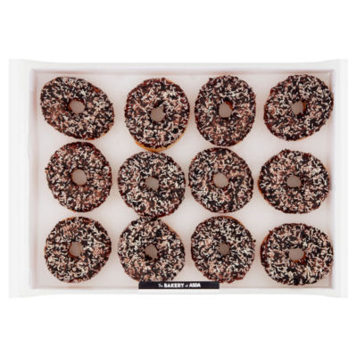 The BAKERY at ASDA The Bakery 12 Choc Iced Donuts - ASDA Groceries