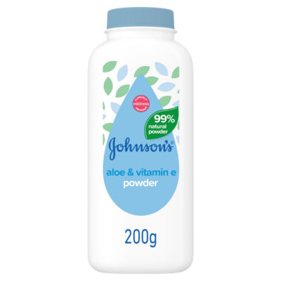 Johnson's Powder Natural Cornstarch with Aloe and Vitamin E 200g - ASDA ...