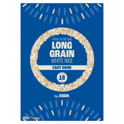 ASDA 4 Boil in Bag Long Grain White Rice 4 x 125g (500g) - ASDA Groceries