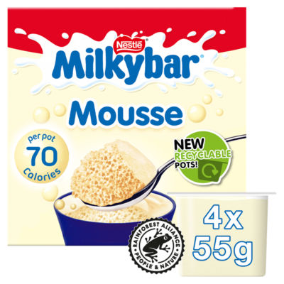 Milkybar White chocolate Mousse 4 x 55g - ASDA Groceries
