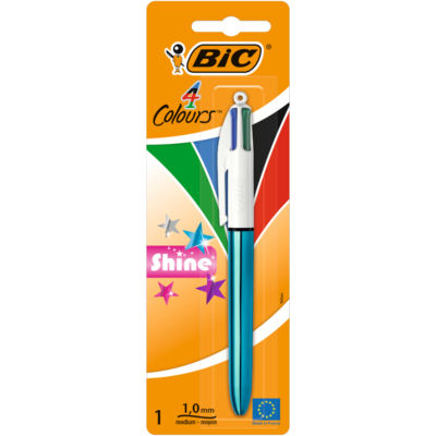 Bic 4 Colours Ball Point Pens, Metallic Shine, Pack of 1 - ASDA Groceries