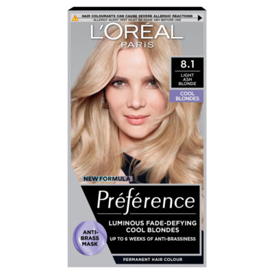 L'Oreal Paris Préférence Permanent Hair Dye, 8.1 Light Ash Blonde ...