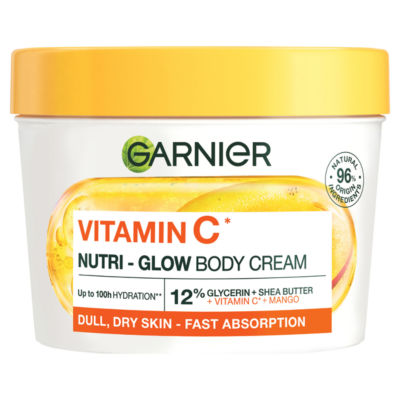 Garnier Vitamin C* Nutri – Glow Body Cream, 380ml - ASDA Groceries