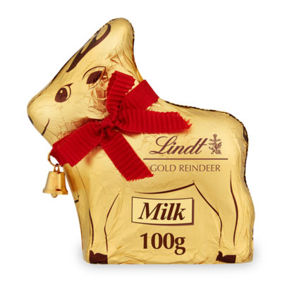 Lindt Gold Reindeer Christmas Milk Chocolate 100g - ASDA Groceries