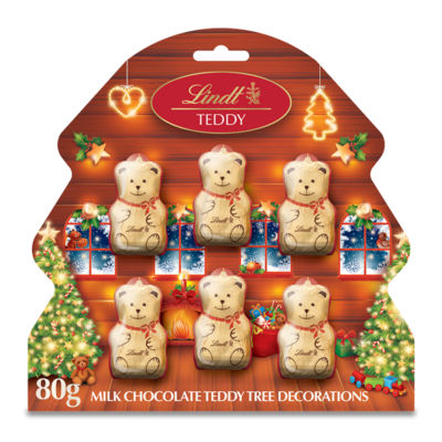 Lindt Milk Chocolate Teddy Christmas Tree Decorations 60g - ASDA Groceries