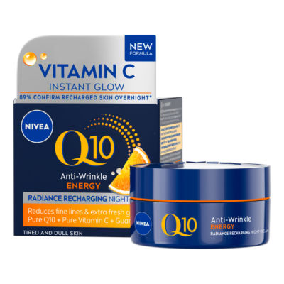 Nivea Q10 Anti-Wrinkle Energy Radiance Recharging Night Cream 50ml ...