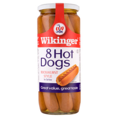 Wikinger 8 Hot Dogs Bockwurst Style in Brine 1030g - ASDA Groceries