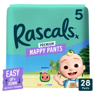 RASCALS CoComelon Nappy Pants, Size 5, 28 Count - ASDA Groceries