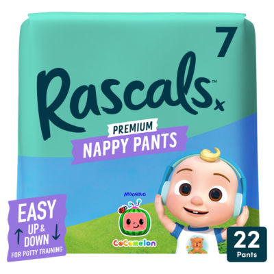 RASCALS CoComelon Nappy Pants, Size 7, 22 Count - ASDA Groceries