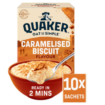 Quaker Oat So Simple Caramelised Biscuit Porridge Sachets 10 x 33.4g ...