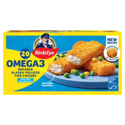 Birds Eye 20 Omega 3 Breaded Alaska Pollock Fish Fingers 560g - ASDA ...
