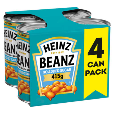 Heinz No Added Sugar Baked Beans in a Rich Tomato Sauce 4 x 415g - ASDA ...