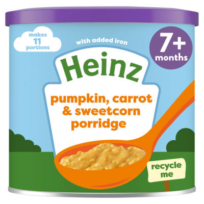 Heinz Multigrain Pumpkin, Carrot & Sweetcorn Porridge Baby Food 7 ...