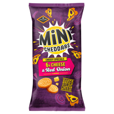 Jacob's Mini Cheddars Cheese & Red Onion Multipack 6x23g - ASDA Groceries