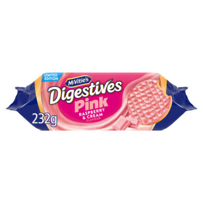 McVitie's Limited Edition Digestives Pink Raspberry & Cream Flavour ...