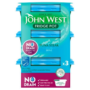 John West No Drain Fridge Pot Tuna Steak with a Little Brine MSC 3x110g ...