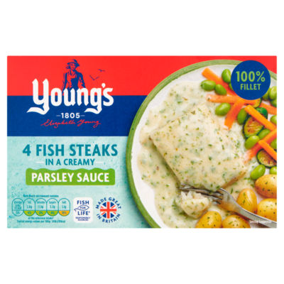 Young's 4 Fish Steaks in a Creamy Parsley Sauce 560g - ASDA Groceries
