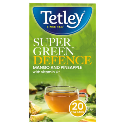 Tetley Super Green Defence Mango and Pineapple 20 Tea Bags 40g - ASDA ...