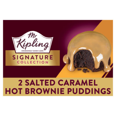 Mr Kipling Signature Salted Caramel Brownie Puddings Dessert Chocolate ...