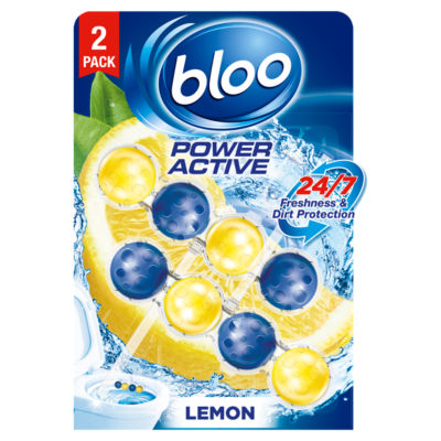 Bloo Power Active Lemon Toilet Rim Blocks 2 x 50g - ASDA Groceries