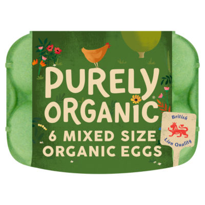 Purely Organic 6 Mixed Size Organic Eggs 328g - ASDA Groceries
