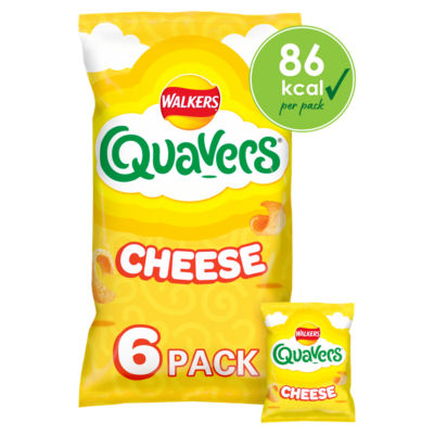 Walkers Quavers Cheese Multipack Snacks Crisps 6x16g - ASDA Groceries