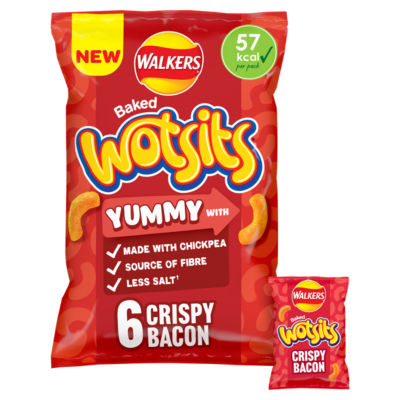 Walkers Wotsits Crispy Bacon Multipack Chickpea Crisps 6x12g - ASDA ...