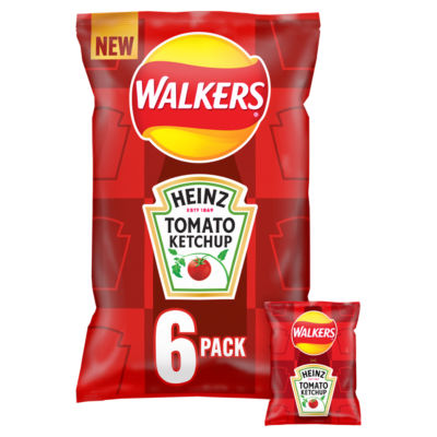 Walkers Heinz Tomato Ketchup Multipack Crisps 6x25g - ASDA Groceries