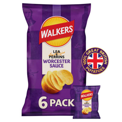 Walkers Worcester Sauce Lea & Perrins Multipack Crisps 6x25g - ASDA ...