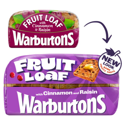 Warburtons Family Bakers Fruit Loaf with Cinnamon and Raisin 400g ...