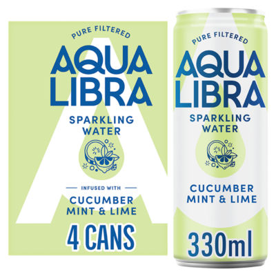 Aqua Libra Sparkling Water Infused with Cucumber Mint & Lime 4 x 330ml ...