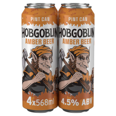 Hobgoblin Amber Ale Beer 4x568ml Cans - ASDA Groceries