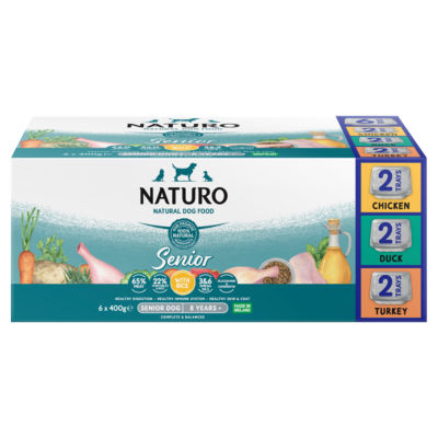 Naturo Natural Dog Food with Rice Senior 8 + Years 6 x 400g - ASDA ...