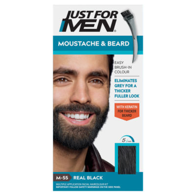 Just For Men Moustache & Beard M-55 Real Black Multiple Application ...