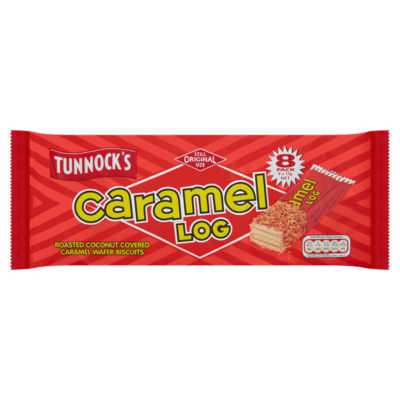 Tunnock's Caramel Log Roasted Coconut Covered Caramel Wafer Biscuits 8 ...