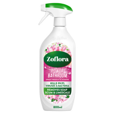 Zoflora Sweet Freesia & Jasmine Power Bathroom 800ml - ASDA Groceries