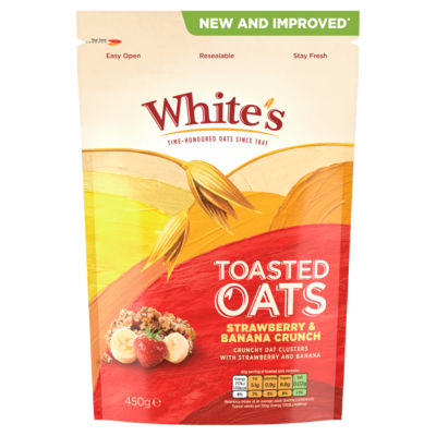 White's Toasted Oats Strawberry & Banana Crunch 450g - ASDA Groceries