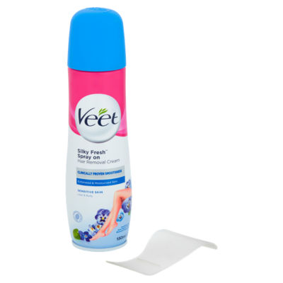 Veet Spray Hair Removal Cream Body & Legs for Sensitive Skin 150ml ...