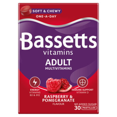 Bassetts Vitamins Adult Multivitamins 30 Pastilles Raspberry ...