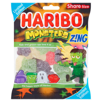 Haribo Limited Edition Monsters Zing Sharing Sweets Bag - ASDA Groceries