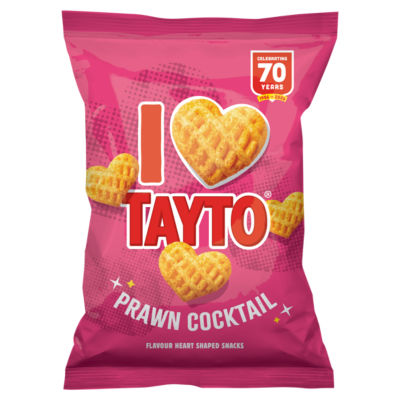 Tayto Prawn Cocktail Flavour Heart Shaped Snacks 70g - ASDA Groceries