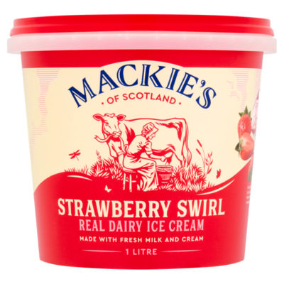 Mackie's Strawberry Swirl Real Dairy Ice Cream - ASDA Groceries