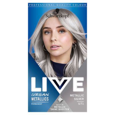 Schwarzkopf LIVE Urban Metallics, Metallic Silver Permanent Hair Dye ...