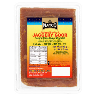 Natco Kolhapuri Unrefined Jaggery Goor Natural Cane Sugar 500g - ASDA ...