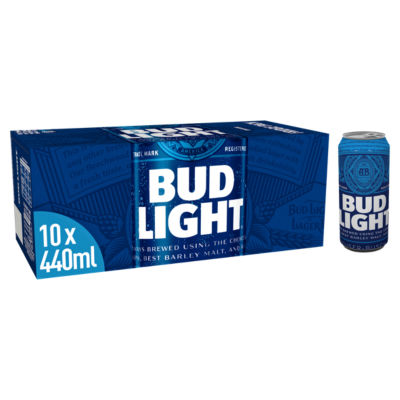Bud Light Lager Beer Cans 10x440ml - ASDA Groceries