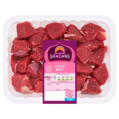 Shazans Diced Beef 500g - ASDA Groceries
