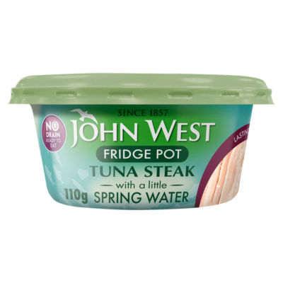 John West No Drain Fridge Pot Tuna Steak with a Little Spring Water ...