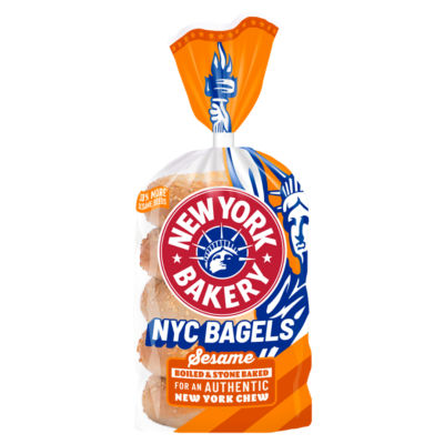 New York Bakery Co Sesame NYC Bagels - ASDA Groceries