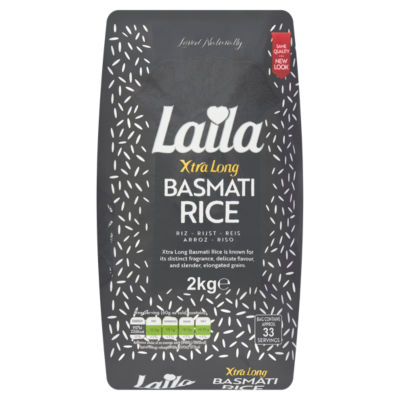 Laila Xtra Long Basmati Rice 2kg - ASDA Groceries